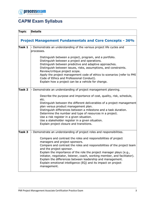 PMI Project Management Associate (CAPM) Certification | Study Guide | PDF | Business | Business ...