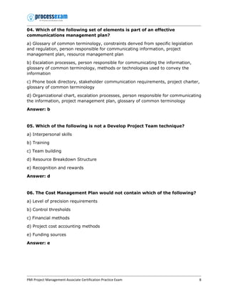 PMI Project Management Associate (CAPM) Certification | Study Guide | PDF