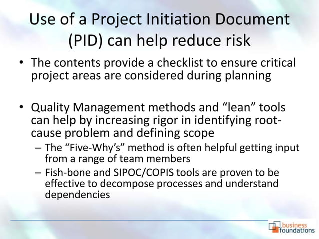 Project Initiation Document | PPTX