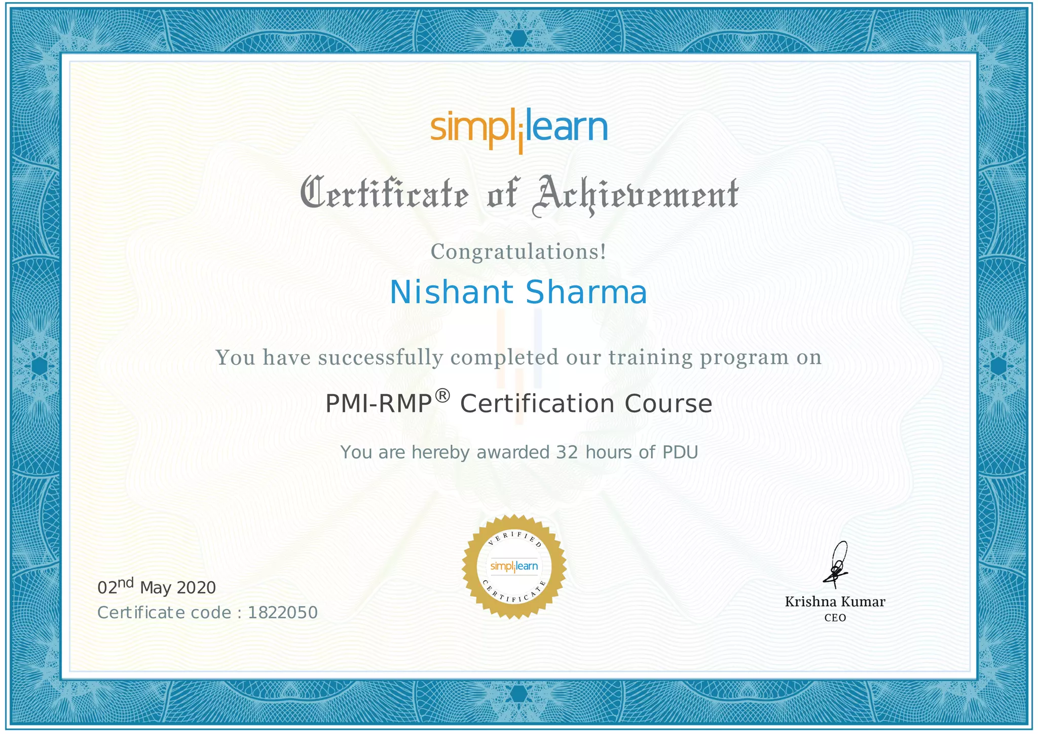 Pmi rmp pdu certification | PPT