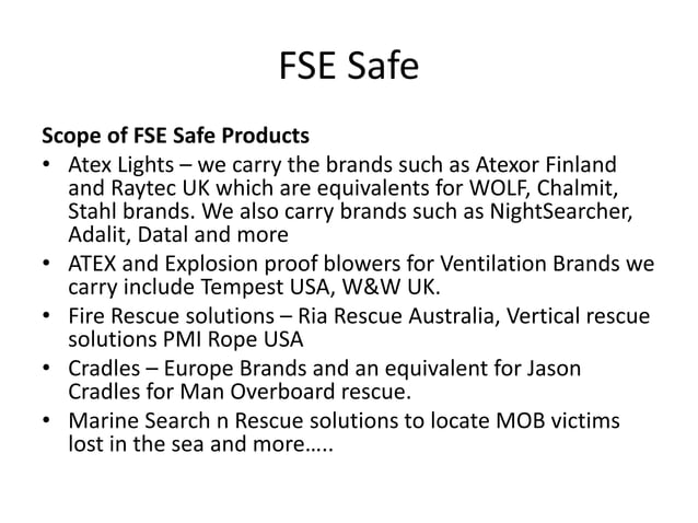 FSE SAFE PMI Rope - Emergency - Rescue - Safety | PPT