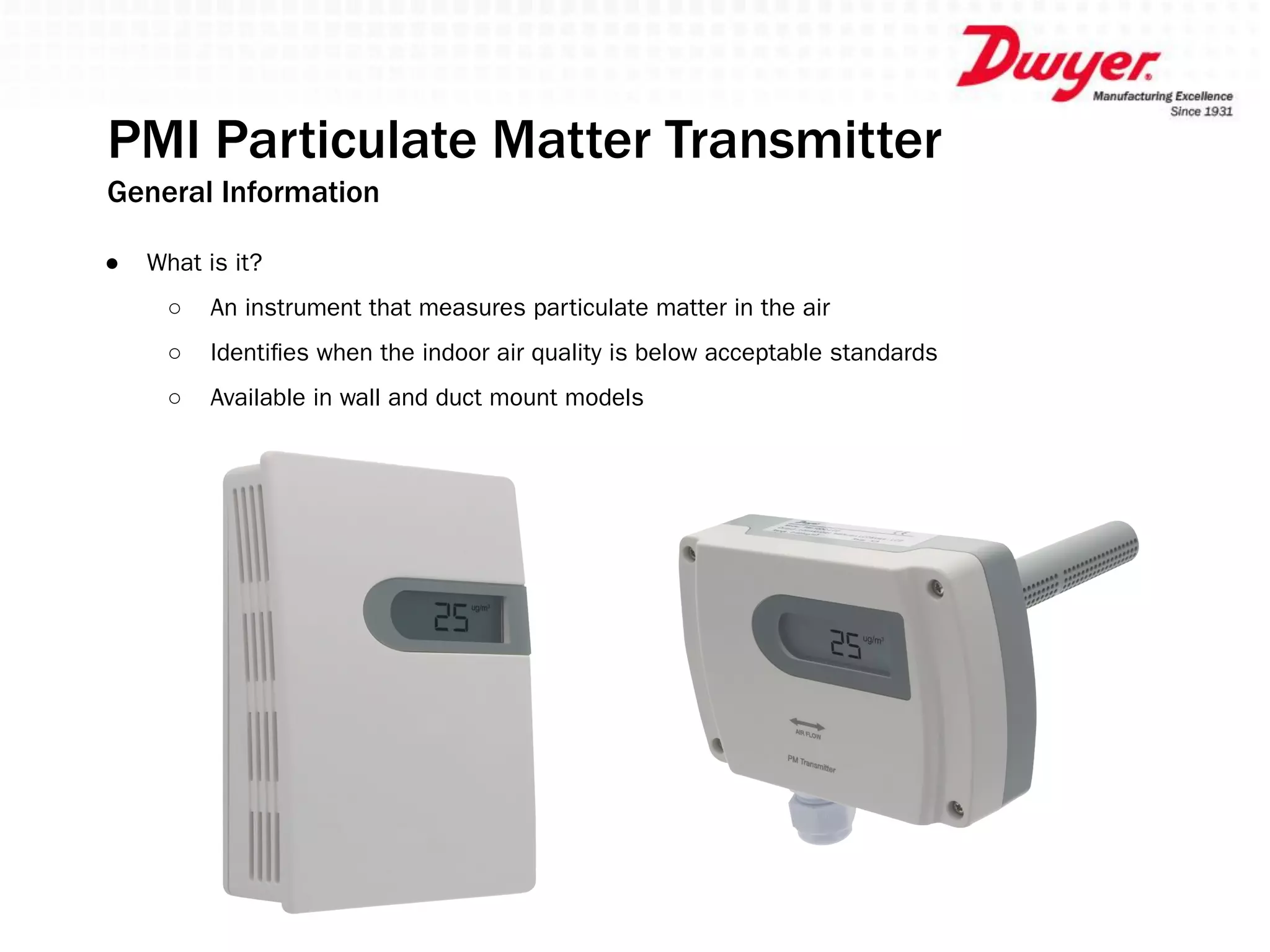 Series PMI Particulate Matter Transmitter | PPT