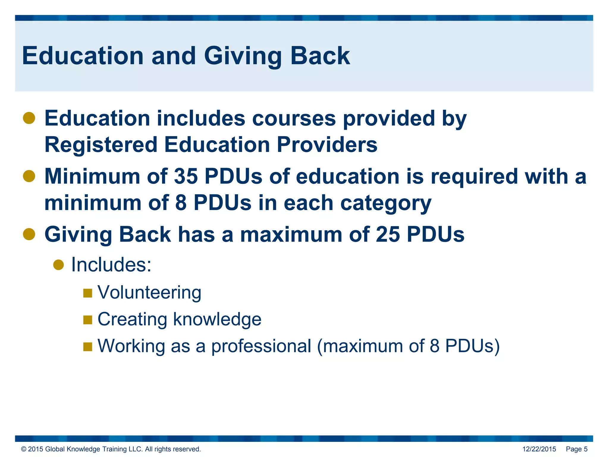 How the New PMP Exam and PDU Structure Impacts You | PPTX