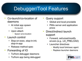 PMIx: Debuggers and Fabric Support | PPTX