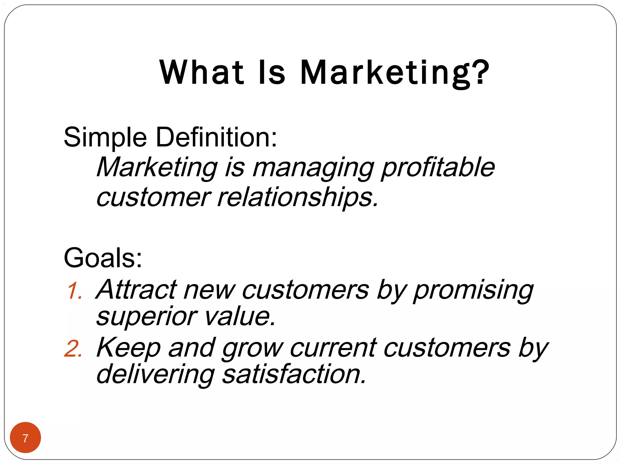 Principles of Marketing Chapter 1 | PPT