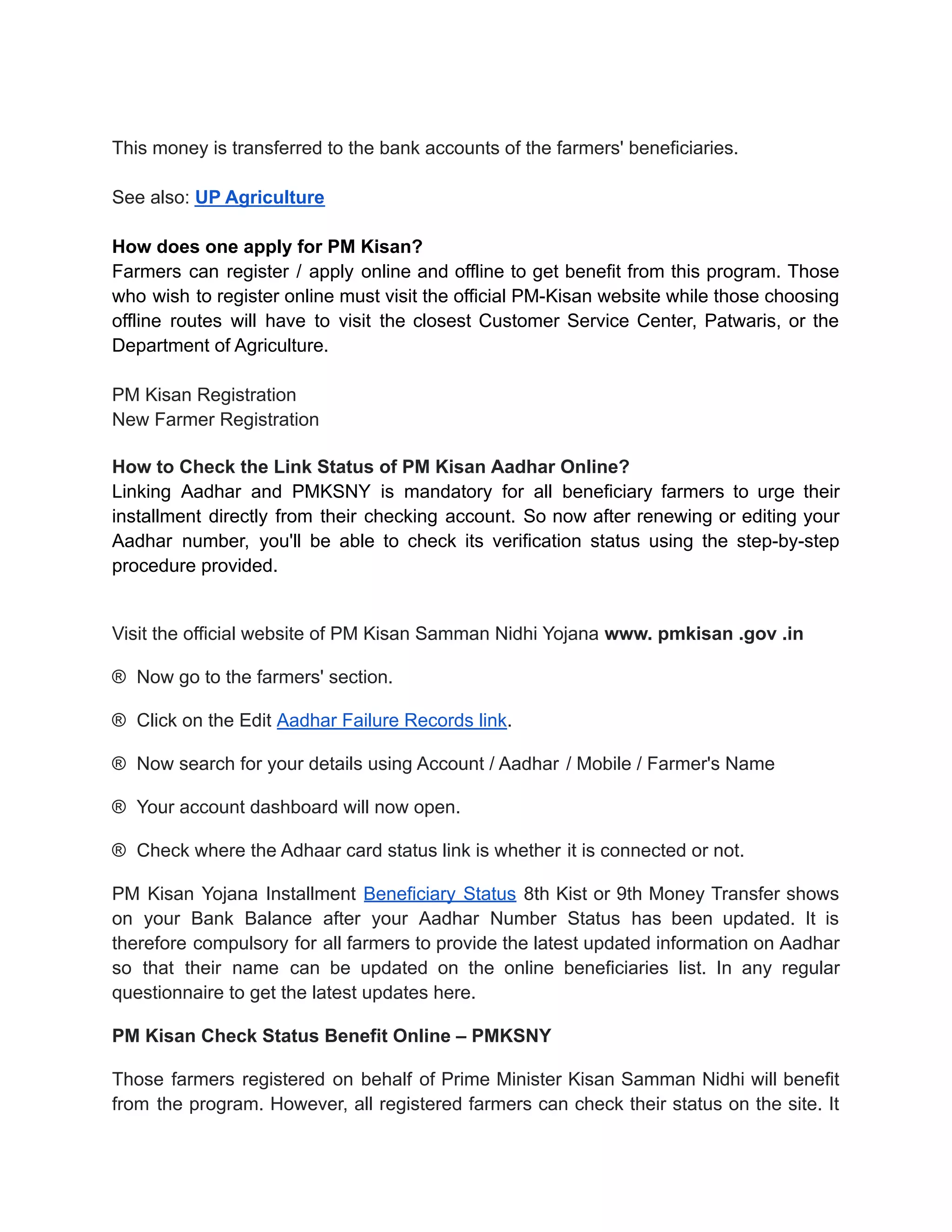 PM Kisan Samman Nidhi Yojana Registration (PMKSNY) | PDF