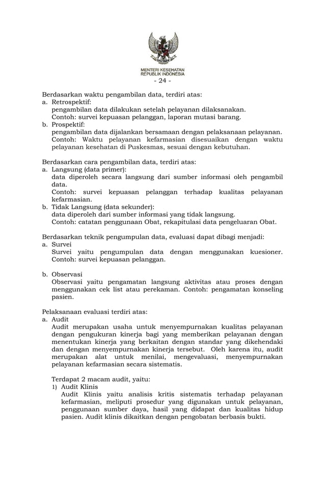 Permenkes RI no. 30 Tahun 2014 tentang Standar Pelayanan Kefarmasian di ...