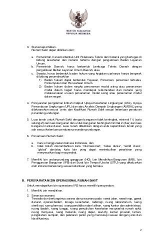 Pmk no. 147 ttg perizinan rumah sakit | PDF