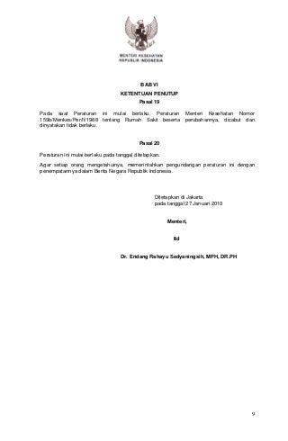 Pmk no. 147 ttg perizinan rumah sakit | PDF