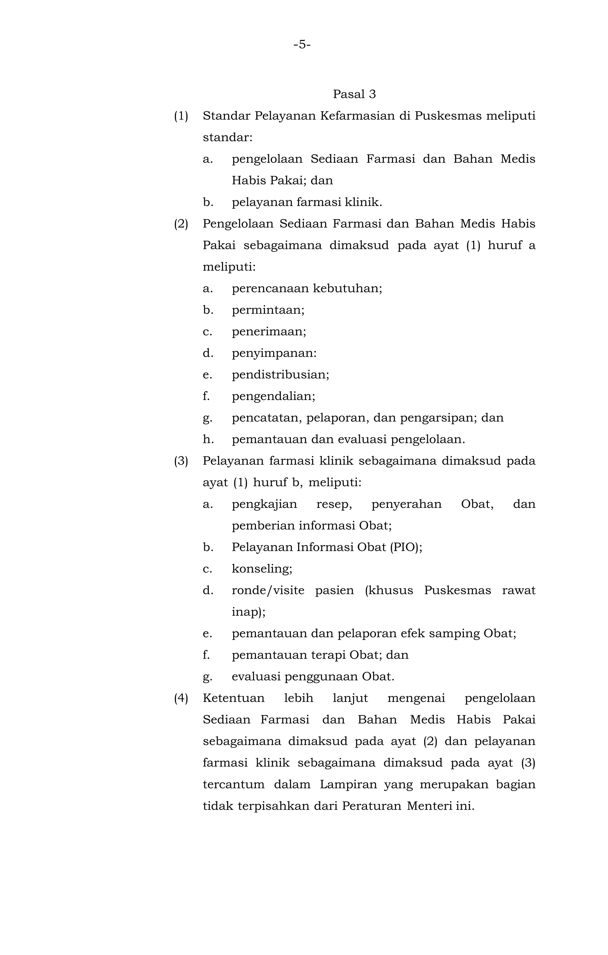 Permenkes No. 74 Tahun 2016 Tentang Standar Pelayanan Kefarmasian di ...