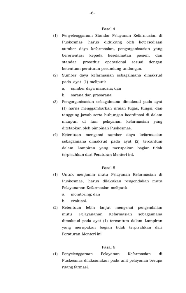 Permenkes No. 74 Tahun 2016 Tentang Standar Pelayanan Kefarmasian di ...