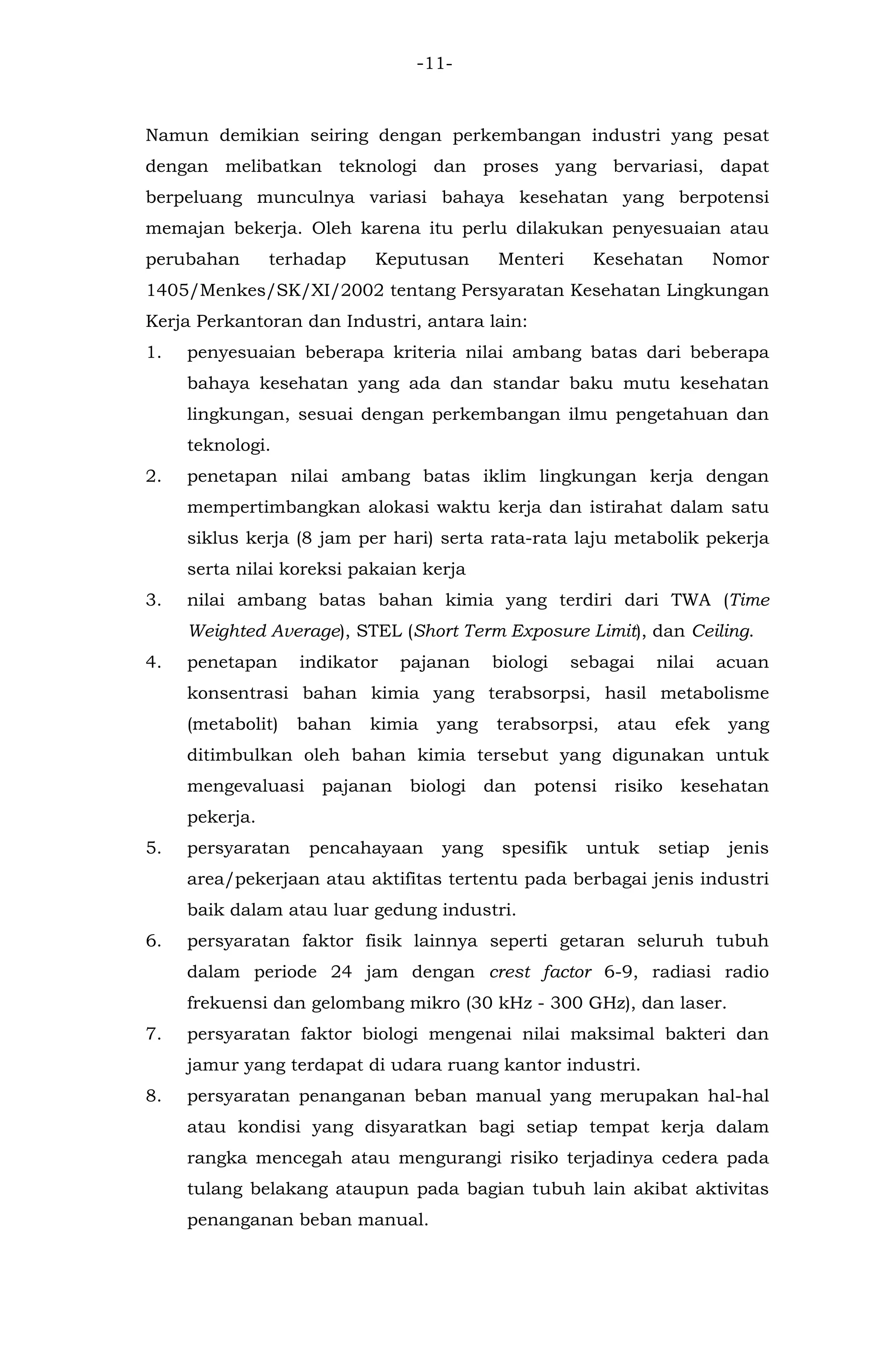 PMK no. 70_Tentang Standar Kesehatan Lingkungan Kerja Industri | PDF