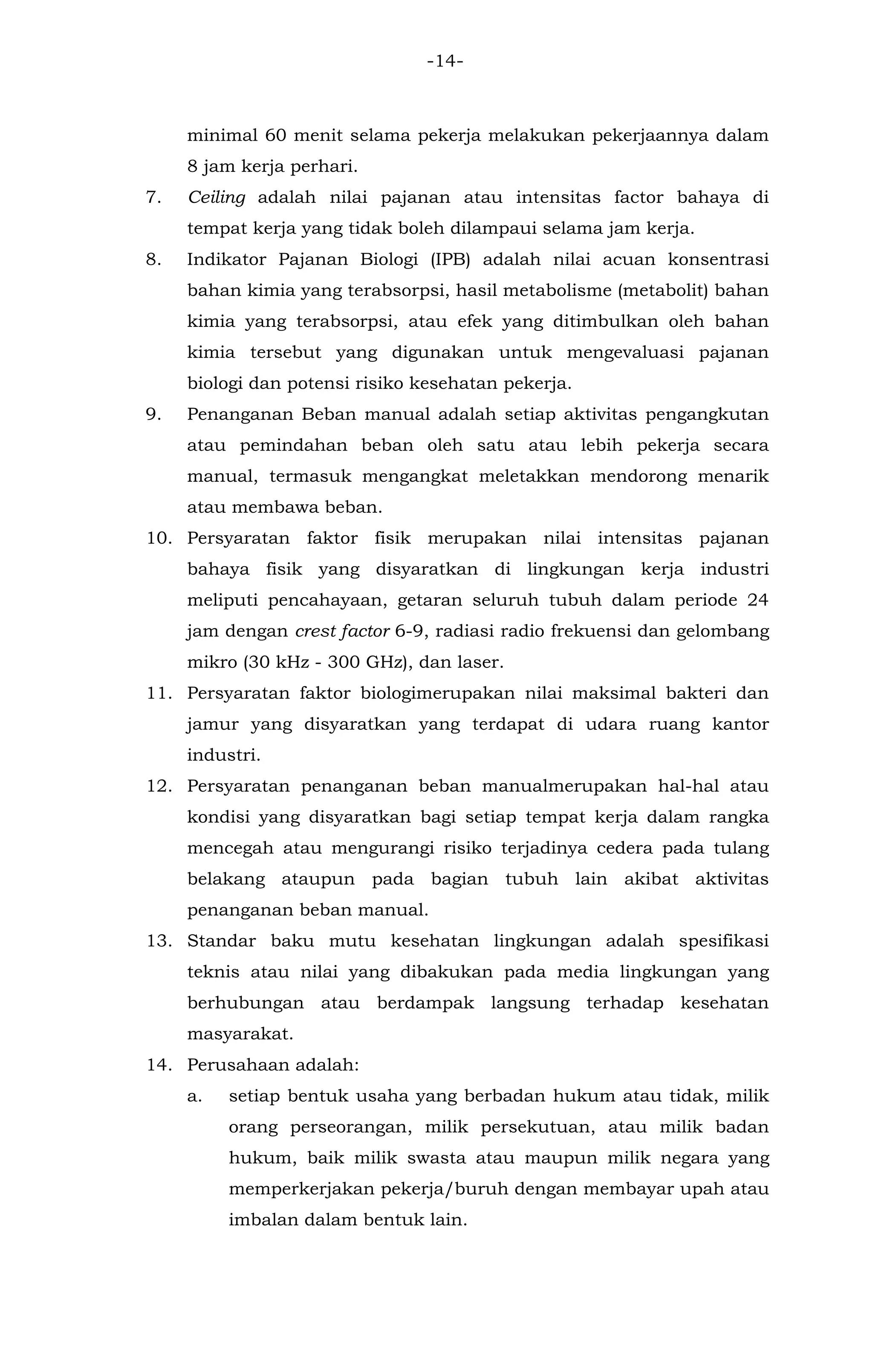 PMK no. 70_Tentang Standar Kesehatan Lingkungan Kerja Industri | PDF
