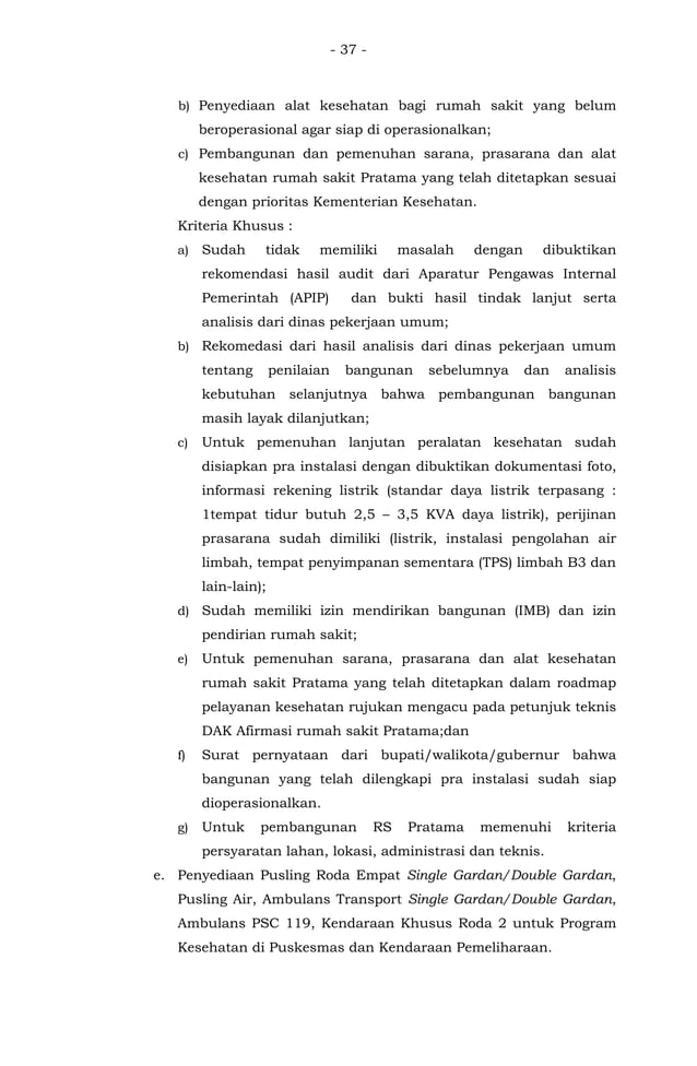 Permenkes RI no 2 Th 2019 tentang petunjuk operasional penggunaan dak ...