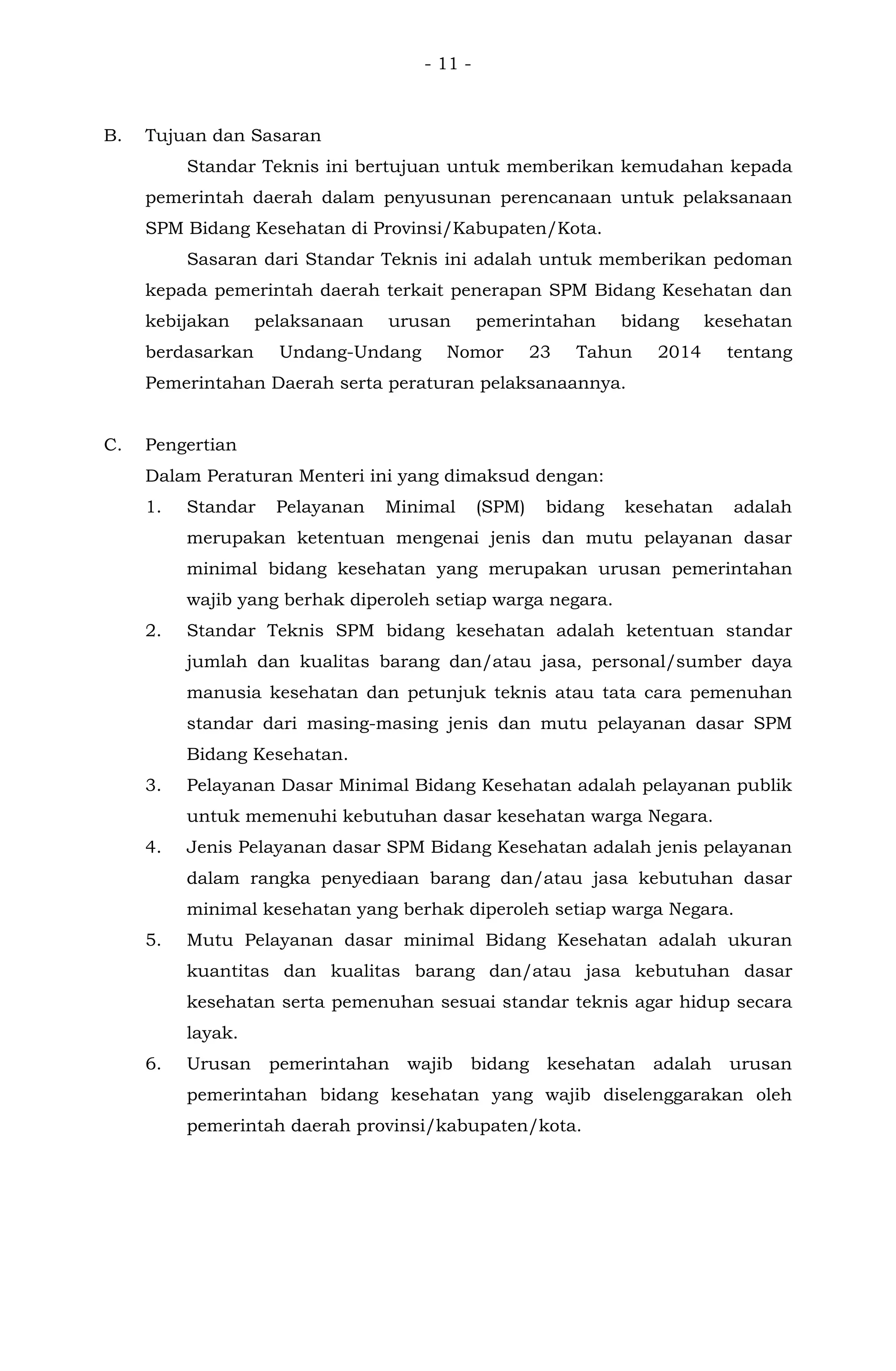 Permenkes No 4 Tahun 2019 tentang Standar Teknis Pelayanan Dasar pada ...