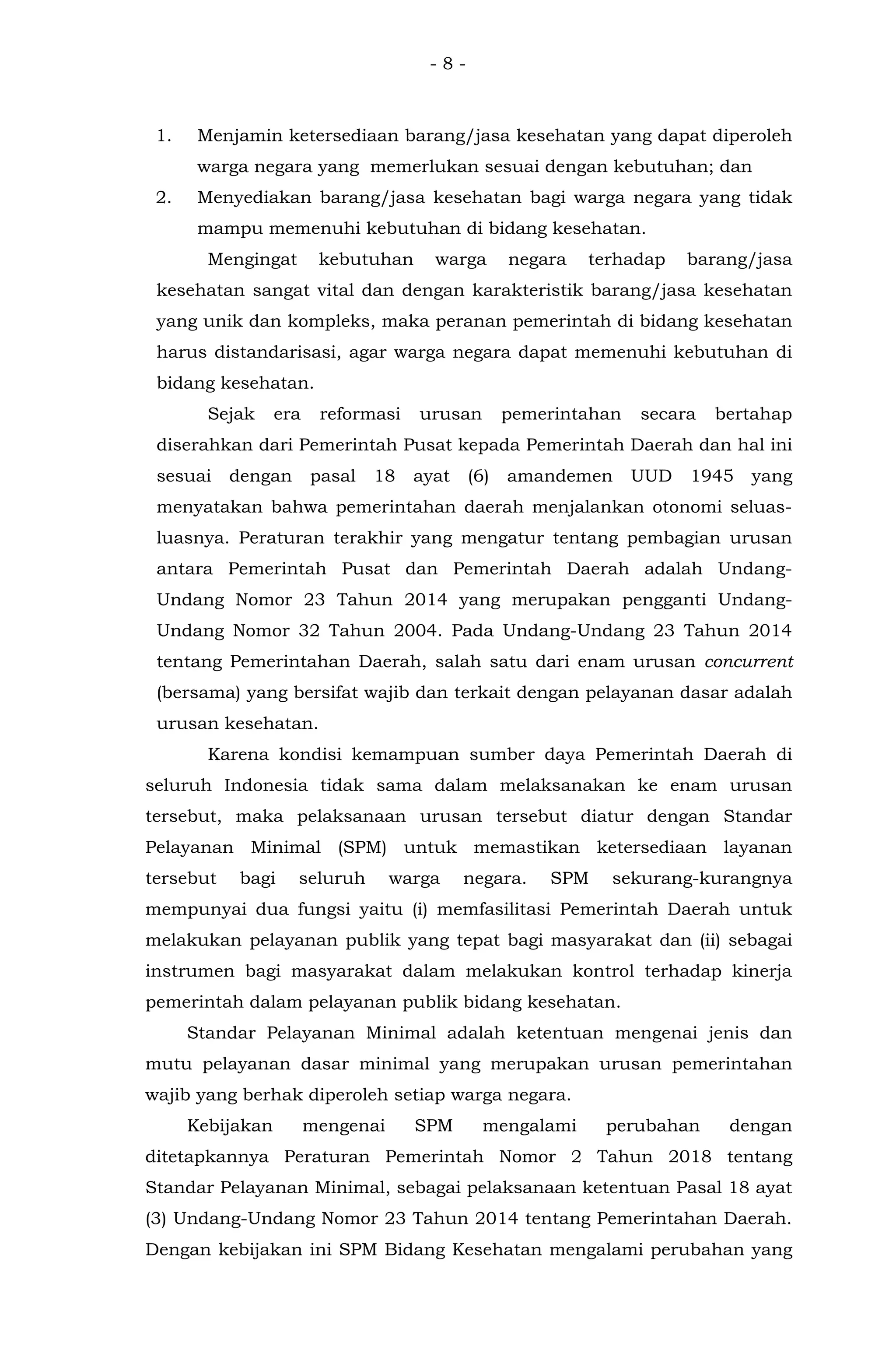Permenkes No 4 Tahun 2019 tentang Standar Teknis Pelayanan Dasar pada ...