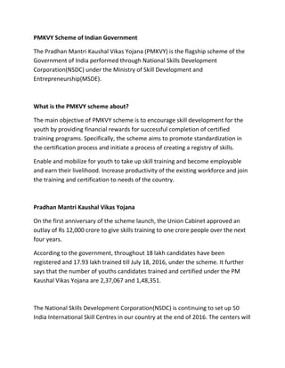 PMKVY Government Scheme India | PDF