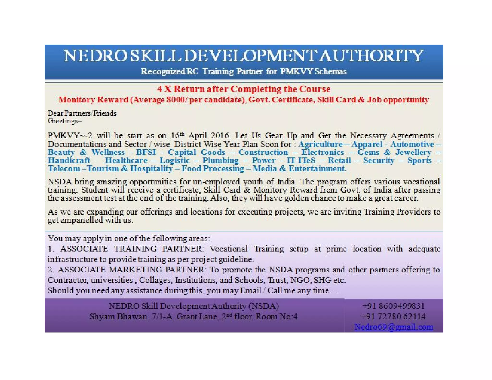 PMKVY TRAINING PROPOSAL | PPT