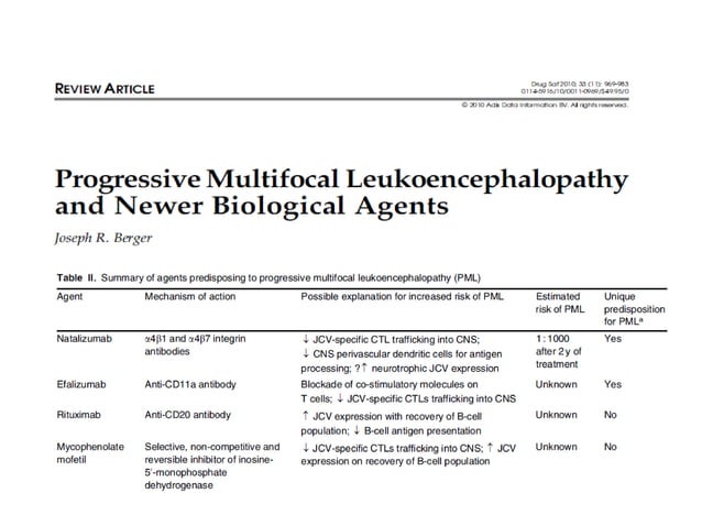 Progressive multifocal leukoencephalopathy (PML) | PDF