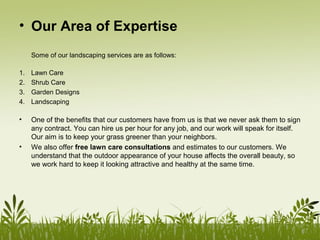 P&mlandscaping company profile | PPT