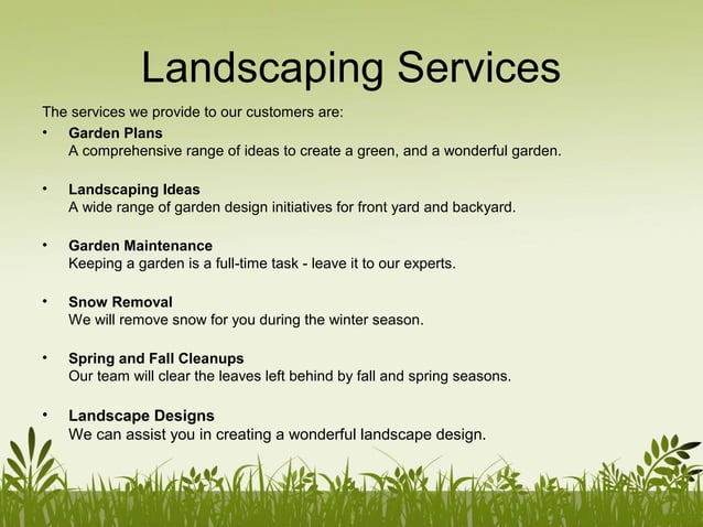 P&mlandscaping company profile | PPT