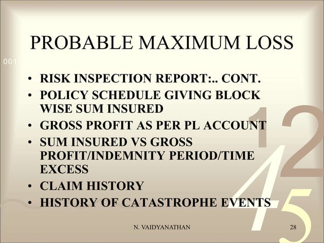 PML CALCULATIONS.ppt | Motor Insurance | Insurance