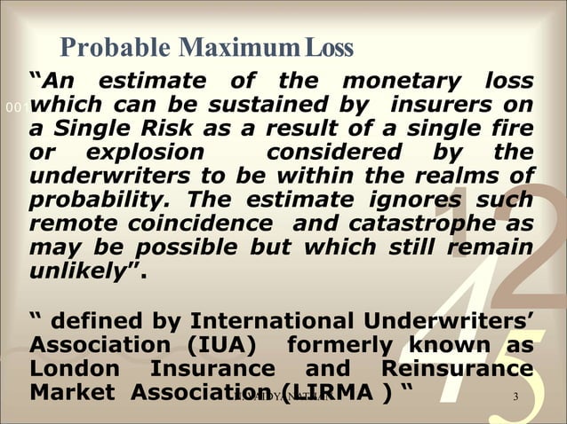 PML CALCULATIONS.ppt | Motor Insurance | Insurance