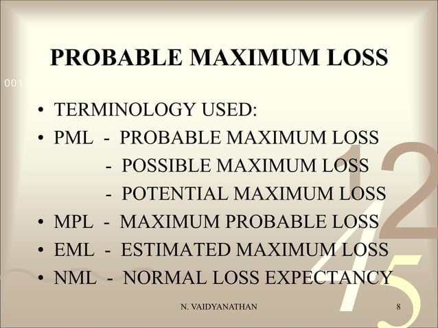 PML CALCULATIONS.ppt | Motor Insurance | Insurance