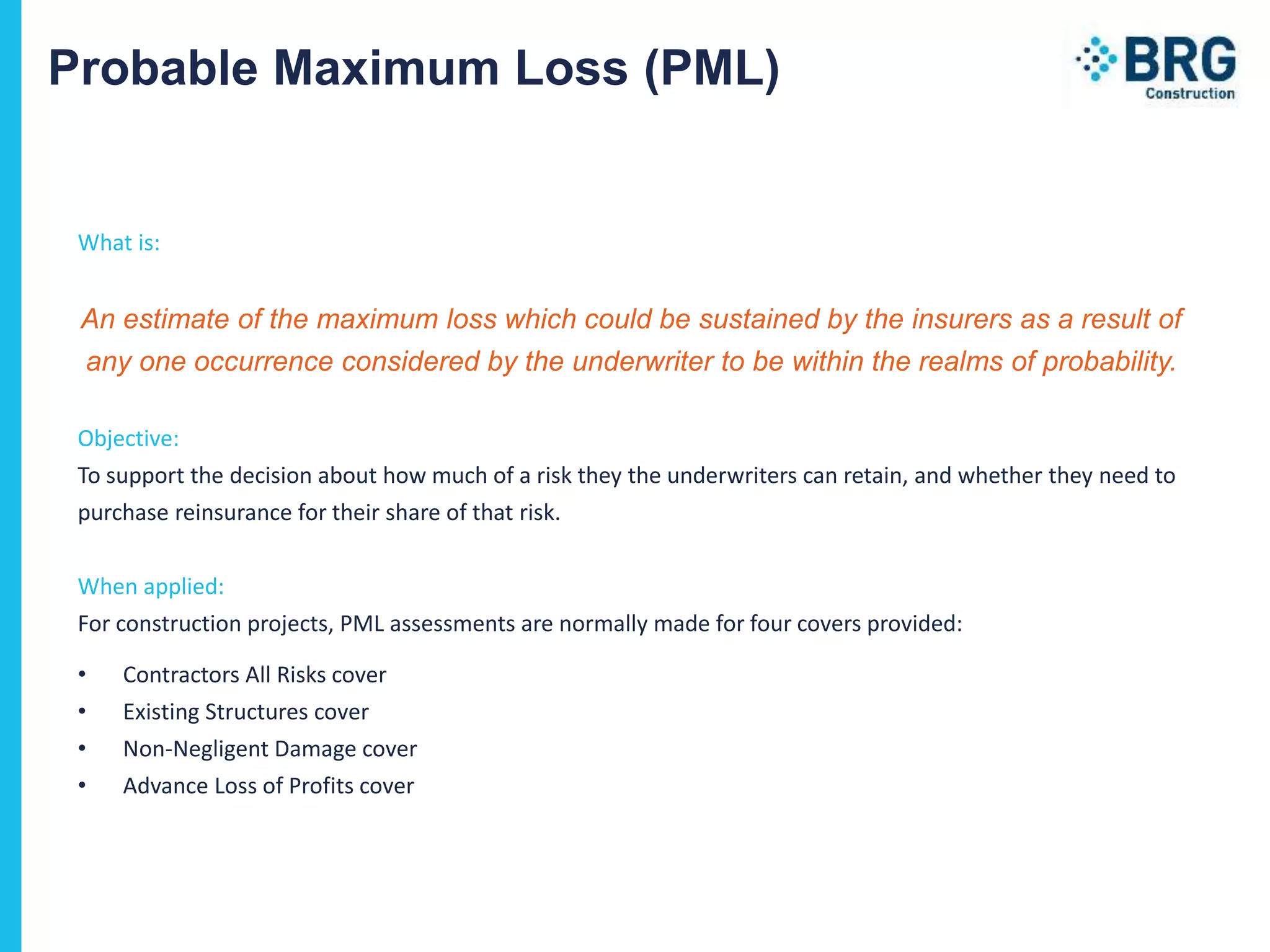 Probable Maximum Loss (PML) Evaluation | PDF