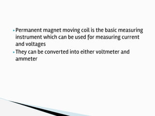 WORKING OF PMMC INSTRUMENTS | PPTX