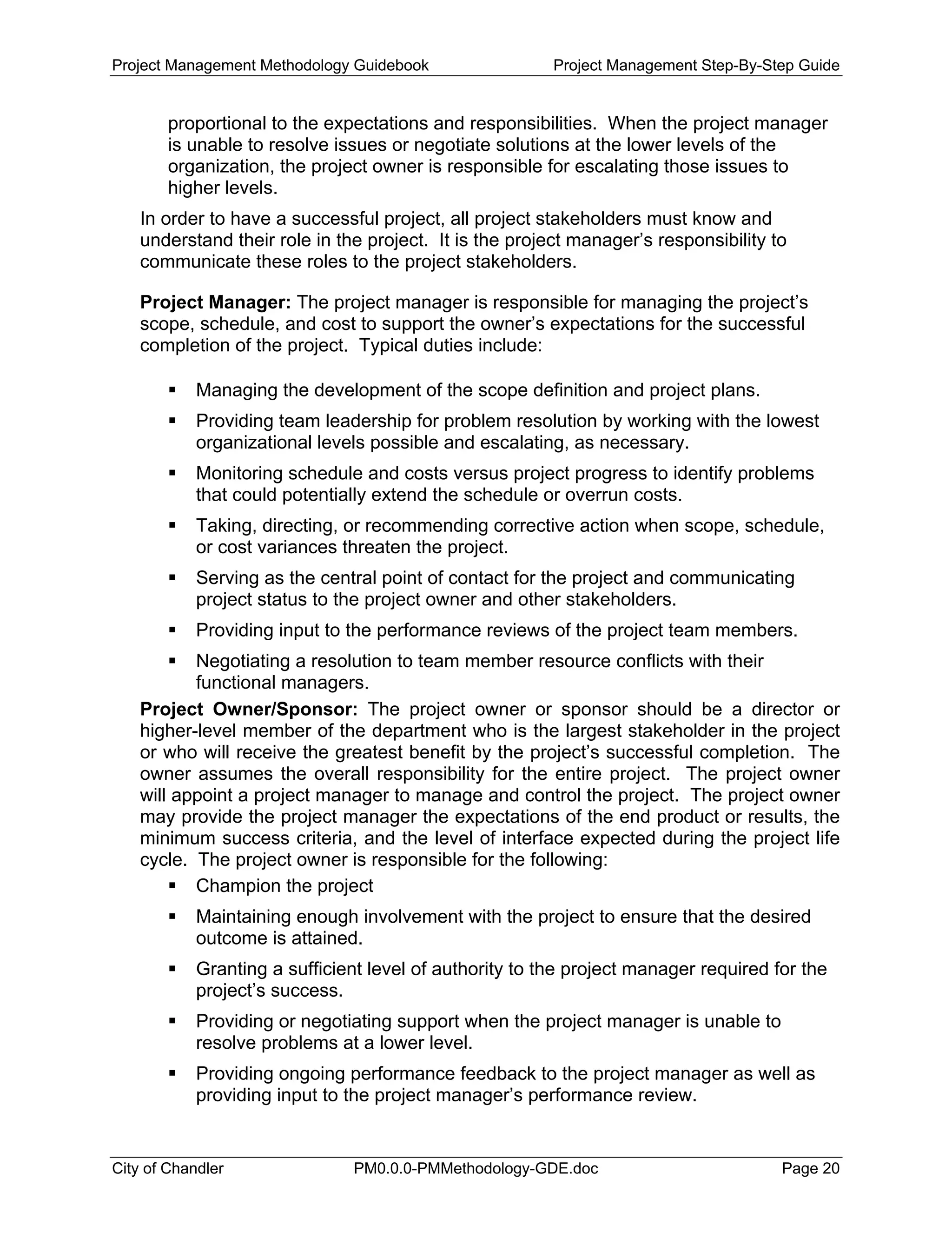 Project Management Methodology Guidelines | PDF