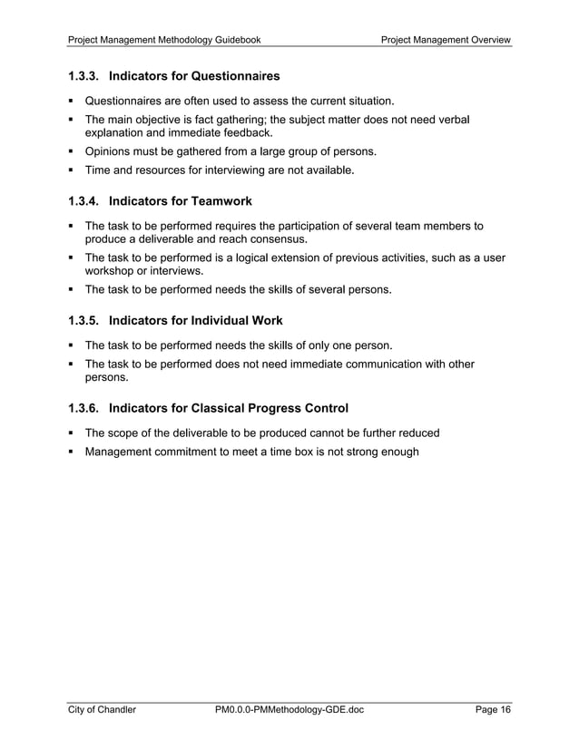 Project Management Methodology Guidelines | PDF