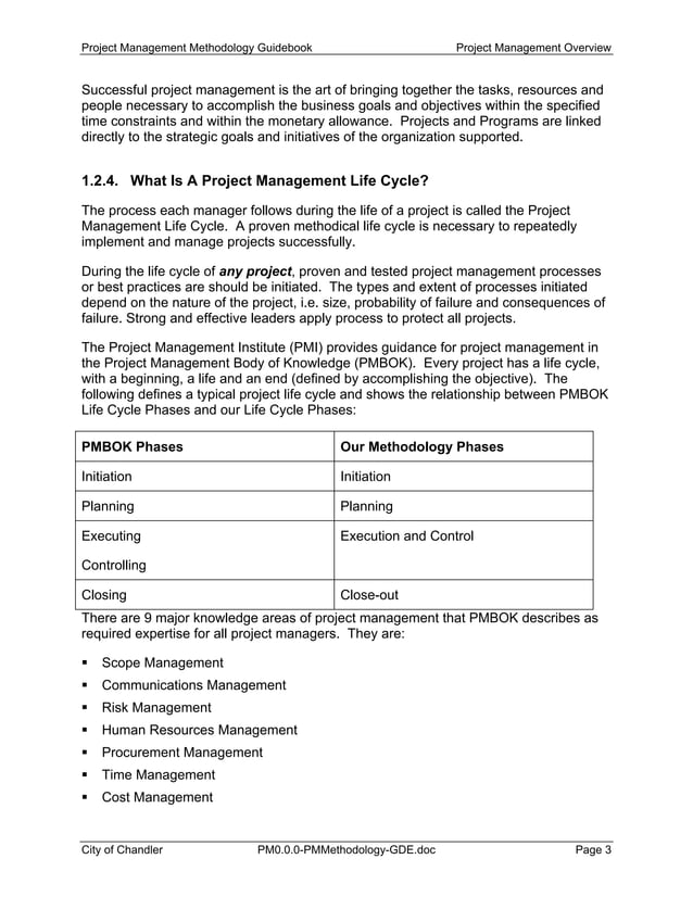 Project Management Methodology Guidelines | PDF
