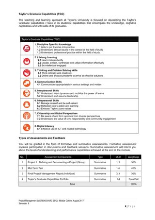 SEM 6 : PROJECT MANAGEMENT MODULE OUTLINE | PDF