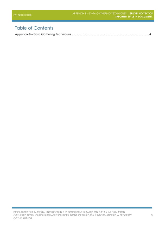 PM Notebook - Appendix B - Data Gathering Techniques | PDF