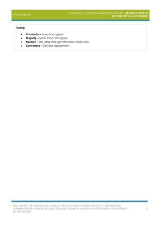 PM Notebook - Appendix D - Decision-Making Techniques | PDF