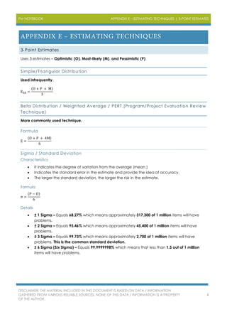 PM Notebook - Appendix E - Estimating Techniques | PDF