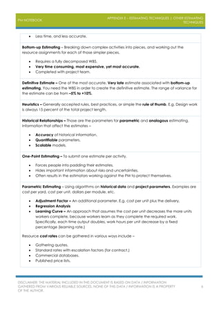 PM Notebook - Appendix E - Estimating Techniques | PDF
