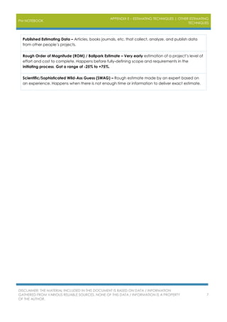 PM Notebook - Appendix E - Estimating Techniques | PDF