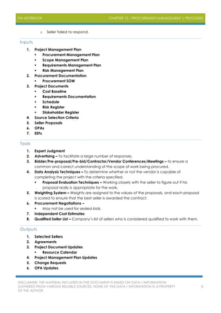 PM Notebook - Chapter 12 - Procurement Management | PDF