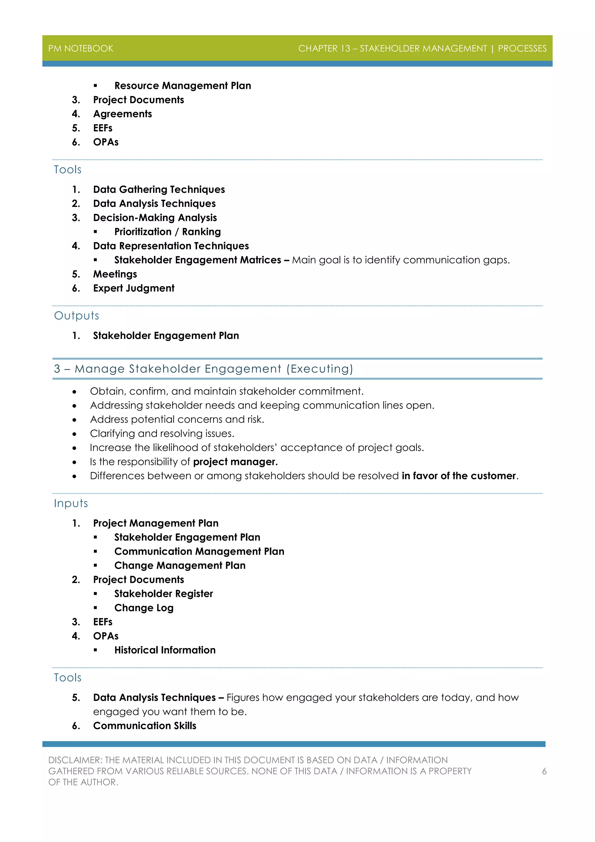 PM Notebook - Chapter 13 - Stakeholder Management | PDF