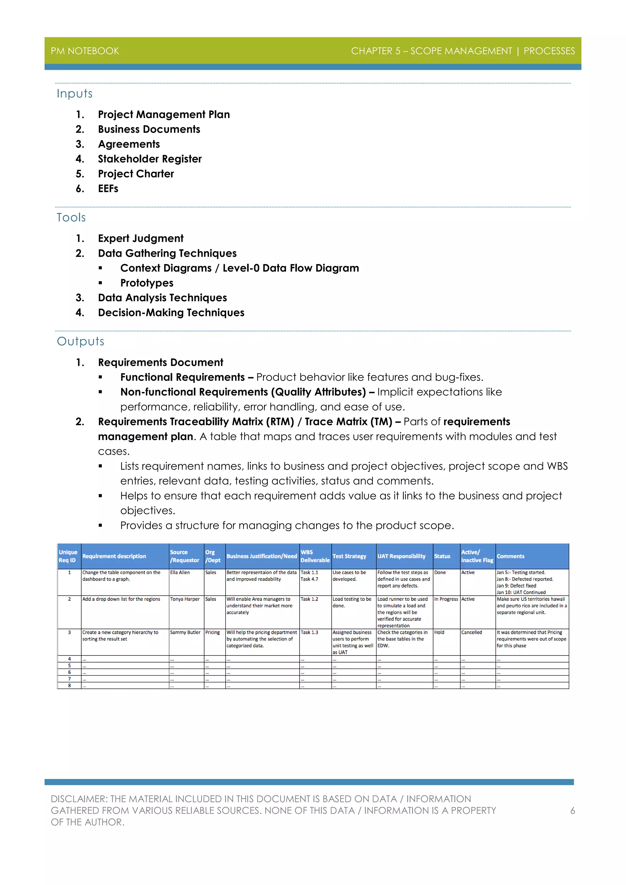 PM Notebook - Chapter 5 - Scope Management | PDF