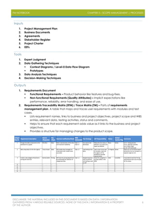 PM Notebook - Chapter 5 - Scope Management | PDF