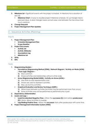 PM Notebook - Chapter 6 - Schedule Management | PDF