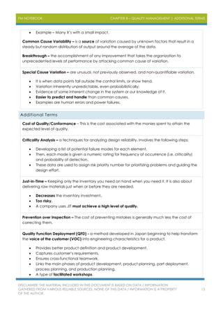 PM Notebook - Chapter 8: Quality Management | PDF
