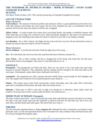 The Notebook Book Summary