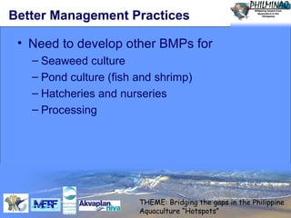 Better Management Practices for good aquaculture plannimng and ...