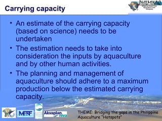 Better Management Practices for good aquaculture plannimng and ...