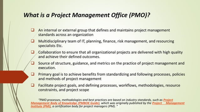 The Role of PMO in Organizational Project Management | PPTX