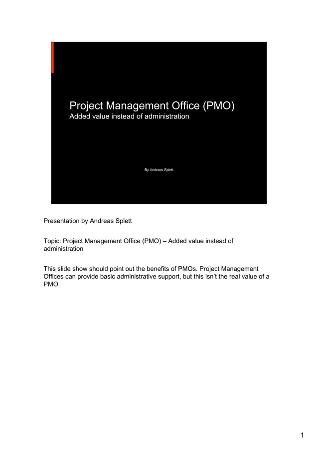 PMO - Added value instead of administration | PDF | Construction ...